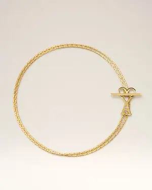 AMI Paris Brass De Coeur Convertible Chain Necklace