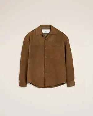 Ami Goat Suede Overshirt - Hazelnut