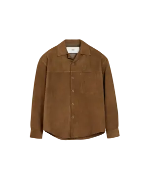 AMI Paris Goat Suede Overshirt - Hazelnut
