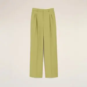 AMI Paris Wool Canvas Wide Leg Trousers