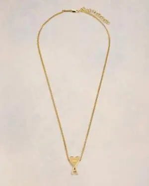 AMI Paris Plated Brass De Coeur Pendant Necklace - Gold
