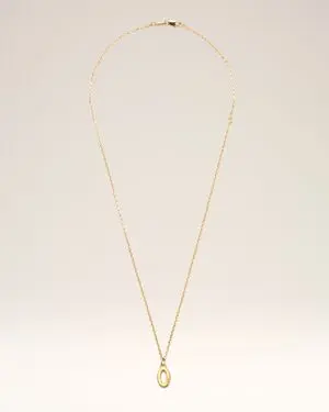 AMI Paris Brass Hammered "0" Pendant Necklace