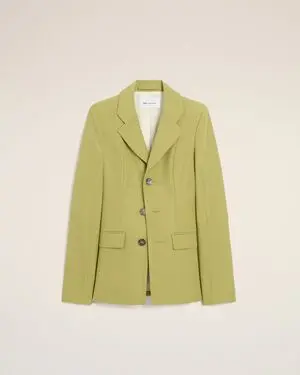 AMI Paris Green Wool Single-breasted Jacket - Matcha