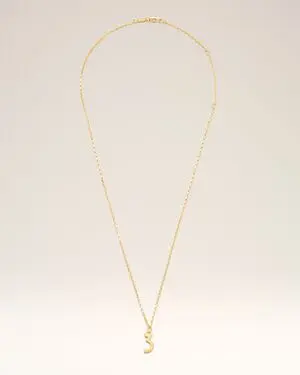 AMI Paris Brass Hammered '3' Pendant Necklace