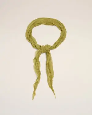 AMI Paris Green Polyester Crumpled Gavroche Green