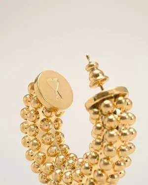AMI Paris Brass Pearl Earrings