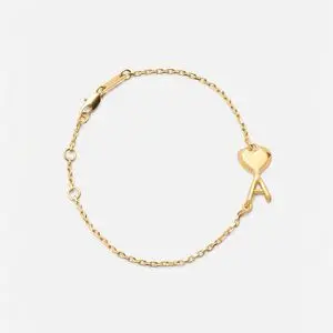 AMI Paris Brass Hammered De Coeur Bracelet