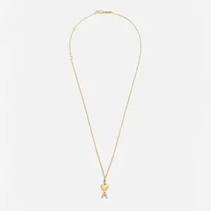 AMI Paris Brass Hammered De Coeur Pendant Necklace