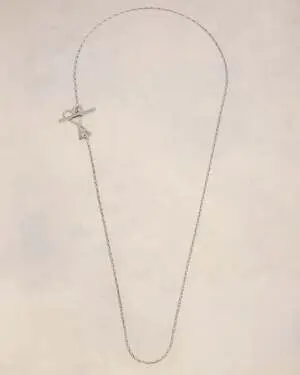 AMI Paris Brass De Coeur Chain Necklace - Silver