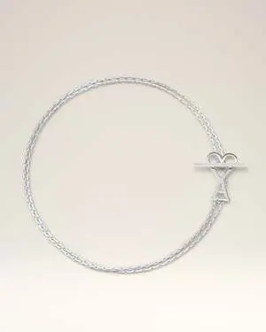 AMI Paris Brass De Coeur Chain Necklace - Silver