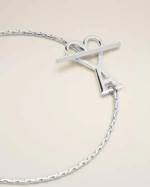AMI Paris Brass De Coeur Chain Necklace - Silver