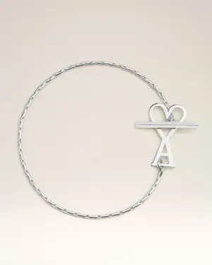 AMI Paris Brass Chain Bracelet With De Coeur Motif - Silver