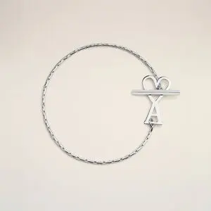 AMI Paris Brass Chain Bracelet With De Coeur Motif - Silver
