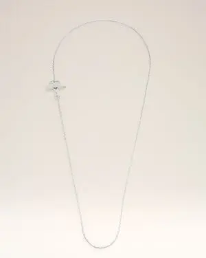AMI Paris Brass Chain Necklace With De Coeur Clasp - Silver