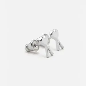 AMI Paris Brass De Coeur Hammered Earrings - Silver