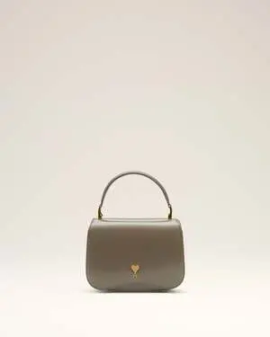 AMI Paris Glazed Leather Top Handle Bag