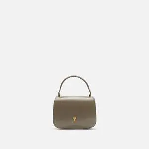 AMI Paris Glazed Leather Top Handle Bag