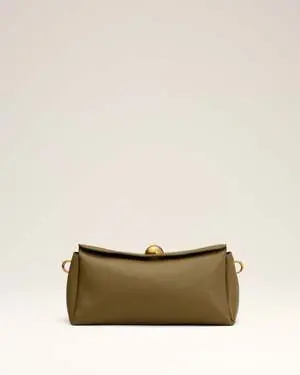 AMI Paris Leather Carrousel Bag Green