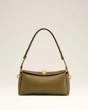 AMI Paris Leather Carrousel Bag Green