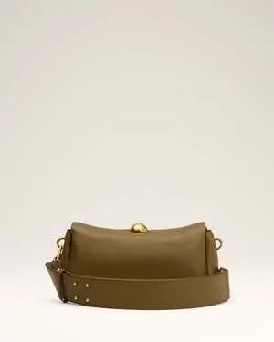 AMI Paris Leather Carrousel Bag Green