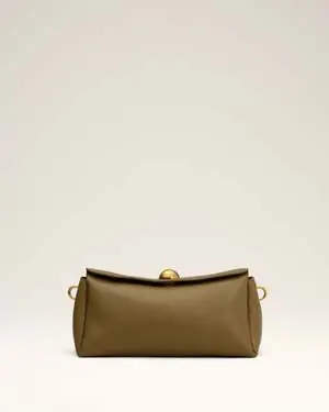 AMI Paris Smooth Leather Carrousel Bag - Khaki