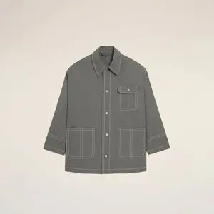 AMI Paris Grey Wool Worker Jacket