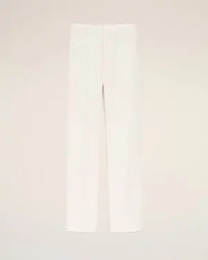 AMI Paris AMI Paris Blended Linen Straight Trousers White Cream