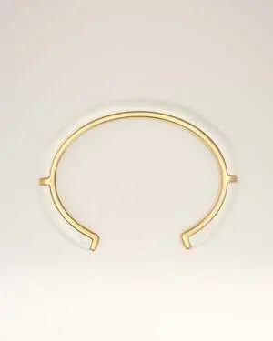 AMI Paris Gold-plated Brass Hammered Lacquered Resin Bracelet