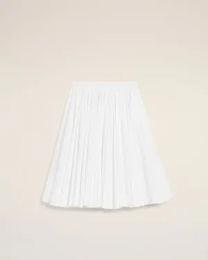 AMI Paris Cotton Poplin Corolla Midi Skirt - White
