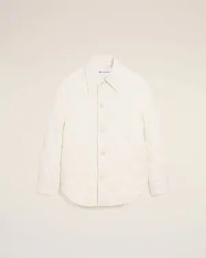 Ami Padded Crinkled Nylon Jacket - White Cream