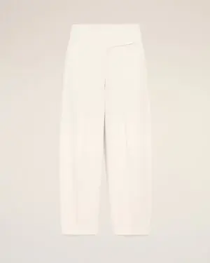 Ami Wrapped Belted Balloon Fit Jeans - White Cream