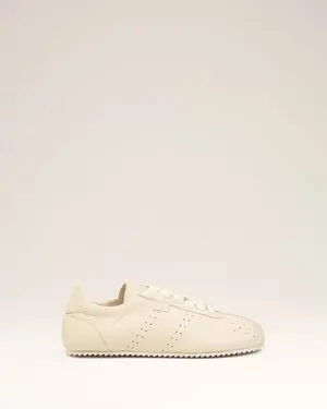 AMI Paris White Cow Leather Soft Sneakers - Ivory