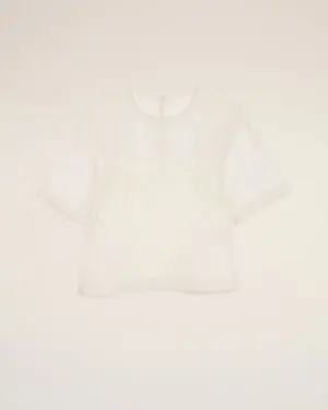 AMI AMI Paris Sheer Silk Organza Top With Under Top