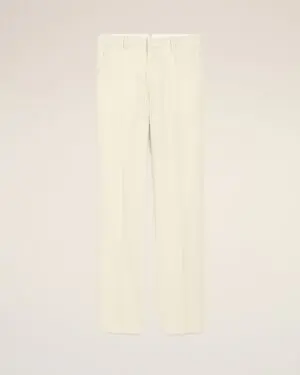 Ami Wool Straight Trousers - White Cream
