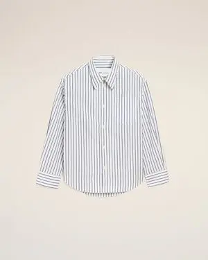 AMI Paris Cotton Striped Wide Shirt
