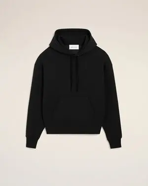 AMI Paris Cotton Hoodie With Embossed De Coeur - Black