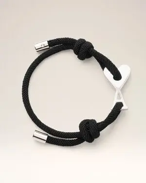 AMI Paris De Coeur Cord Bracelet - Silver/black