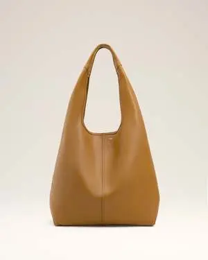 AMI Paris Etienne Soft Leather Hobo Bag - Cumin