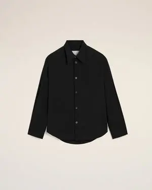 Ami Blended Silk Sharp Collar Adjusted Shirt