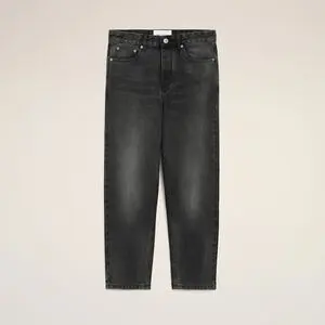 AMI Paris Black Cotton Tapered Fit Jeans
