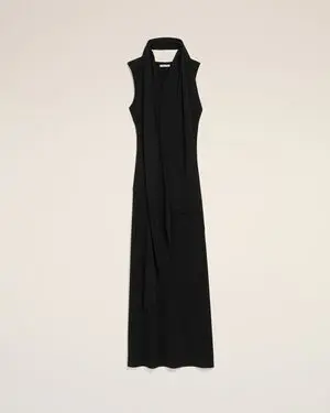 AMI Paris Jersey Maxi Lavalliere Dress - Black