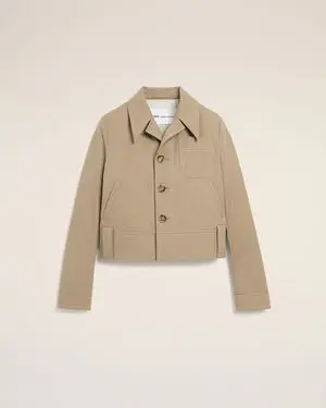 Ami Cotton Gabardine Buttoned Jacket