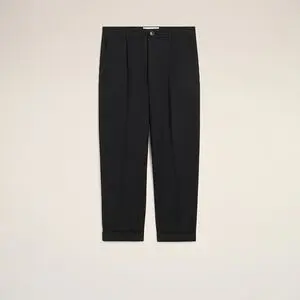 AMI Paris Cotton Carrot Oversized Trousers - Black