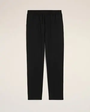 Ami Wool Gabardine Elasticated Waist Trousers - Black
