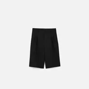 AMI Paris Wool Gabardine Wide Leg Bermuda Shorts
