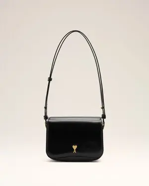AMI Paris Glazed Leather Paris Bag - Black
