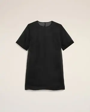AMI Paris Silk Mini Trapeze Dress - Black