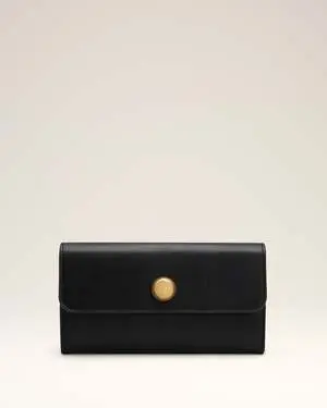 AMI Paris Smooth Leather Carrousel Continental Wallet - Black