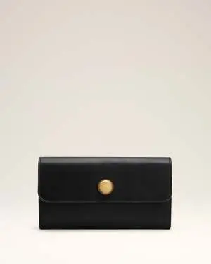 AMI Paris Smooth Leather Carrousel Continental Wallet - Black