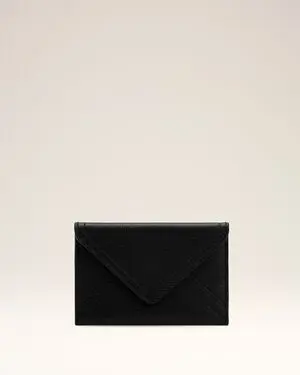 AMI Paris Etienne Taurillon Leather Envelope Card Holder - Black